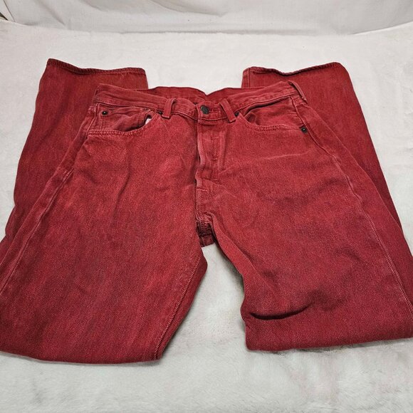 Levi's | Jeans | Levis 5 Jeans Mens 32x32 Straight Button Fly Red Denim ...